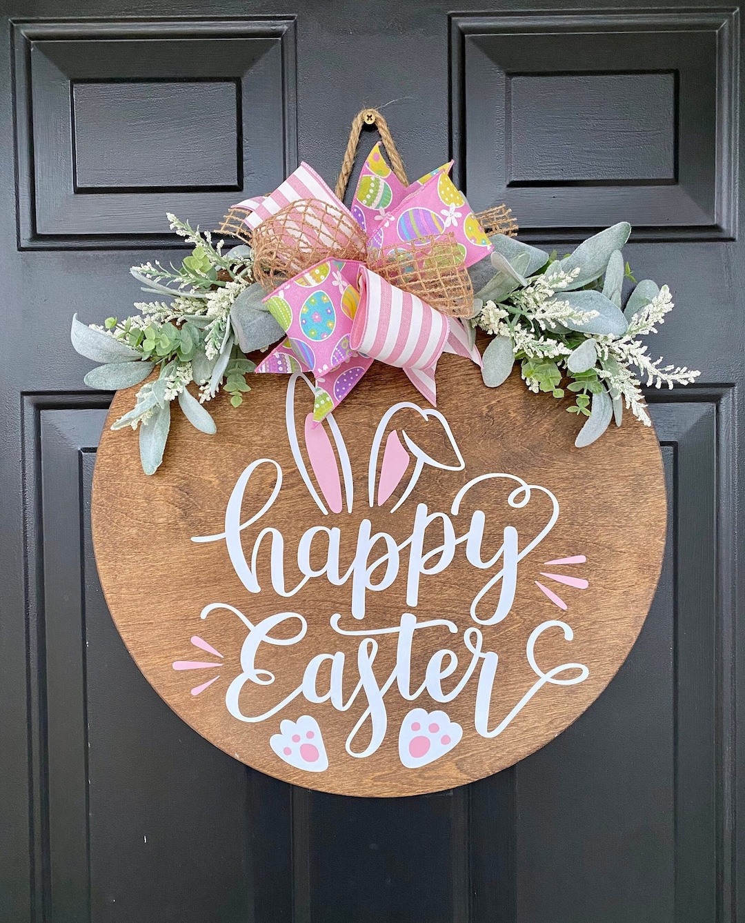 Easter Decor | Spring Sign | Front Door Decor | Easter Door Wreath ...