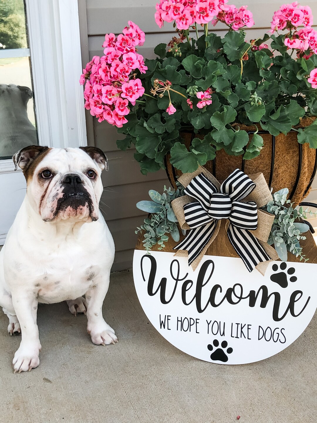 Welcome Dog Front Door Sign, Front Door Hanger, Dog Door Sign, Funny ...