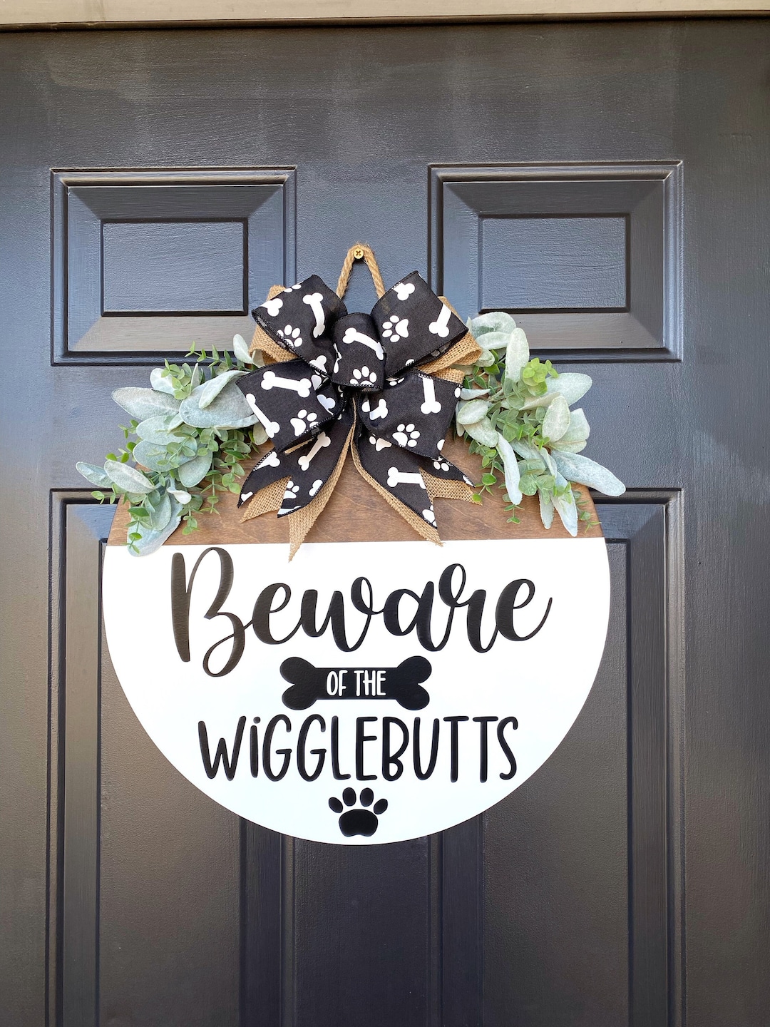 Front Door Sign, Beware of Dog Funny, Welcome Door Sign, Dog Door Sign ...