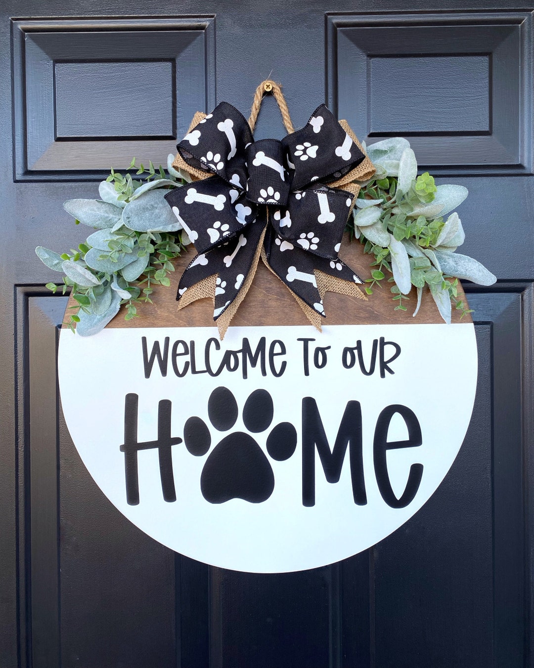 Front Door Dog Sign, Welcome to Our Home, Pet Sign, Door Decor, Funny ...