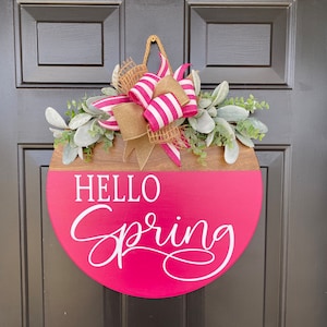 Hello Spring Door Hanger | Spring Wreaths for Front Door | Spring Decor ...