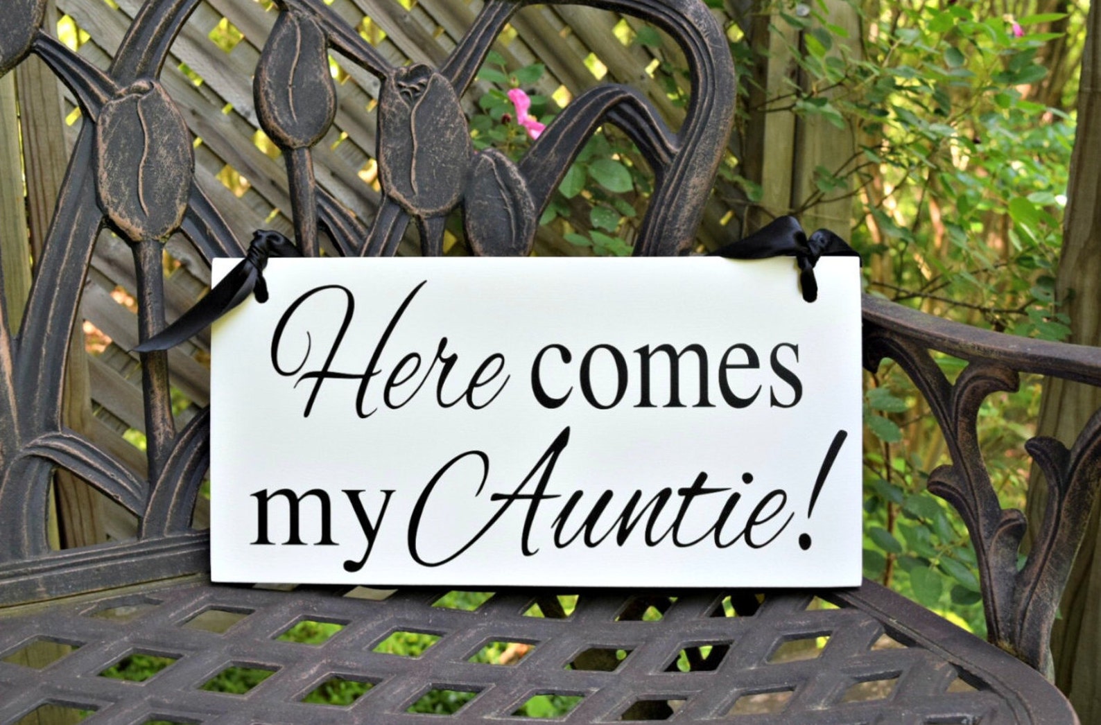 Here Come My Auntie Wedding Sign Here Comes the Bride Sign - Etsy