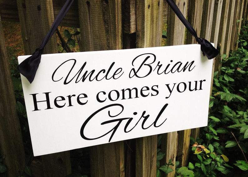 Weddings Signs Uncle HERE COMES Your GIRL Flower Girl Ring - Etsy