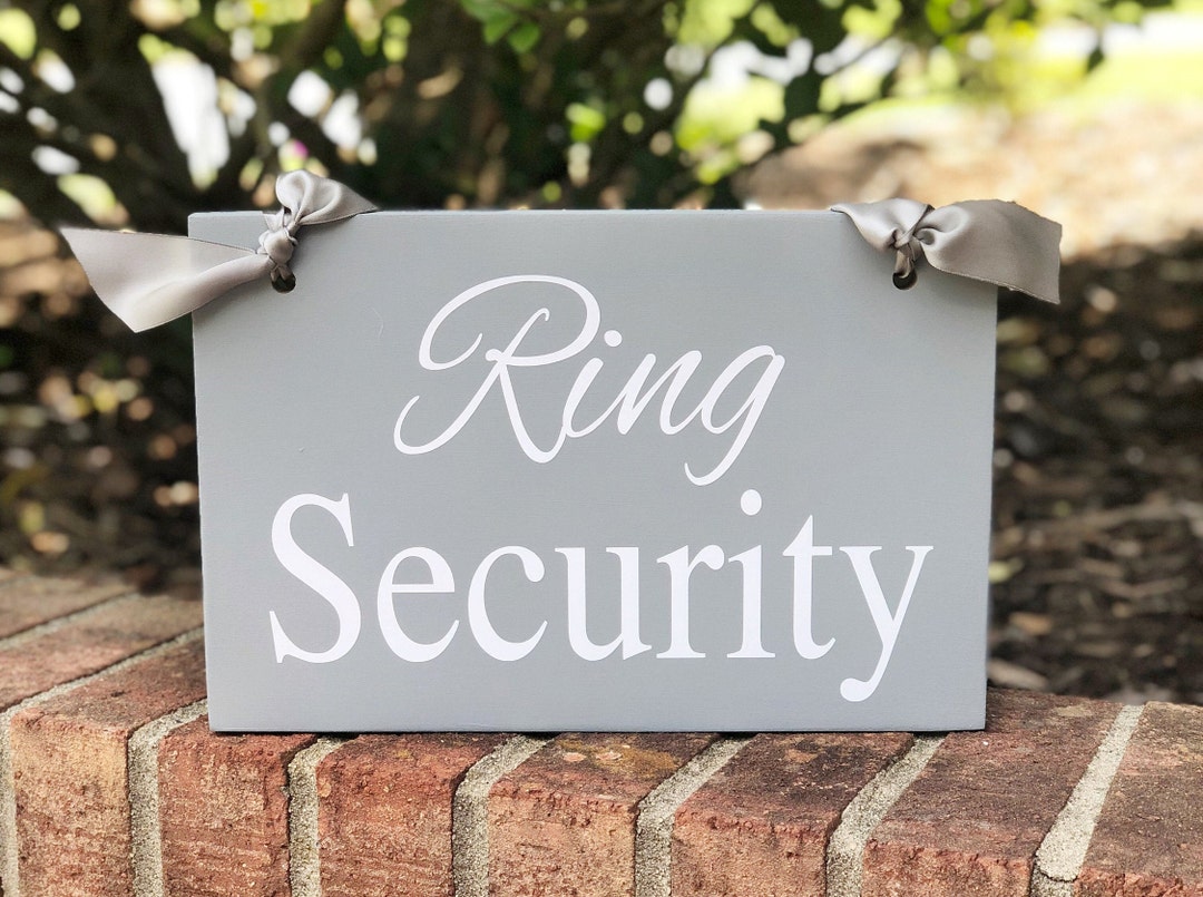Ring Security Sign Ring Bearer Wood Sign Funny Wedding Prop - Etsy
