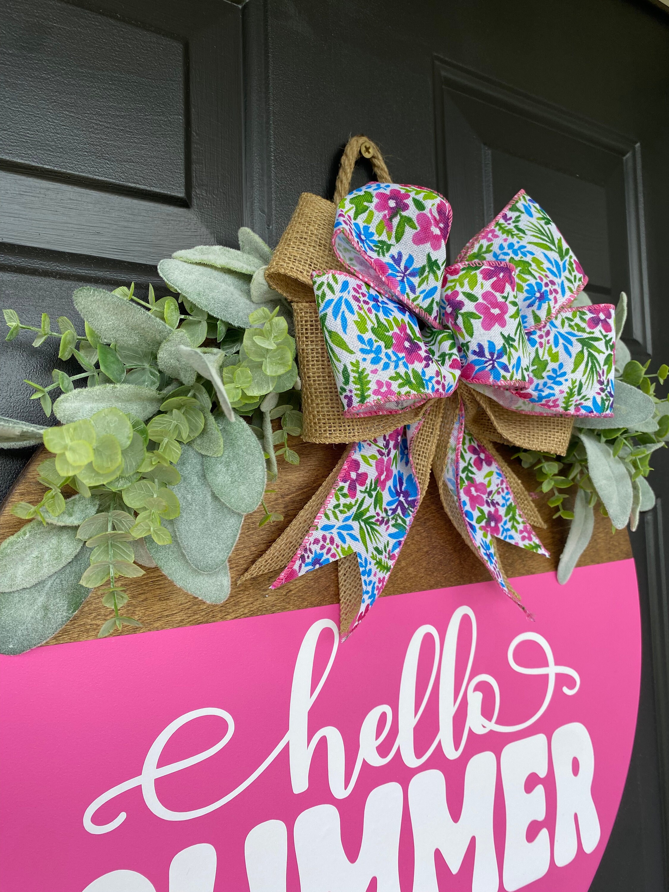 Front Door Sign for Summer, Hello Summer Door Wreath, Door Decor, Hello ...