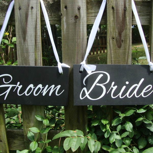 Bride and Groom Chair Sign - Etsy