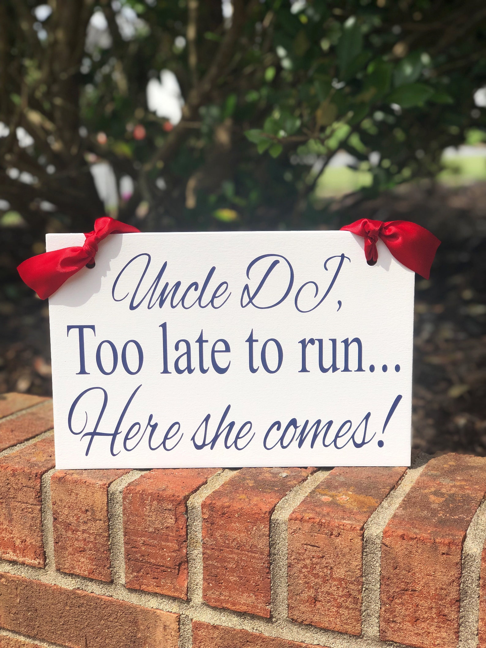 Too Late to Run Wedding Sign Here She Comes Wedding Decor - Etsy