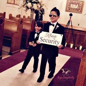 Ring Security Sign, Ring Bearer Wood Sign, Funny Wedding Prop, Wood ...