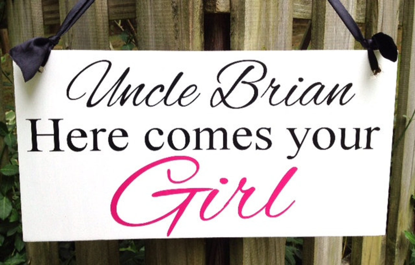 Weddings signs Uncle HERE COMES your GIRL flower girl ring | Etsy