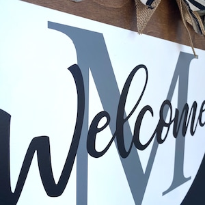 Welcome Front Door Sign, Last Name Sign, Personalized Door Wreath ...