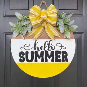 Hello Summer Sign for Front Door, Summer Wreaths for Front Door, Summer ...