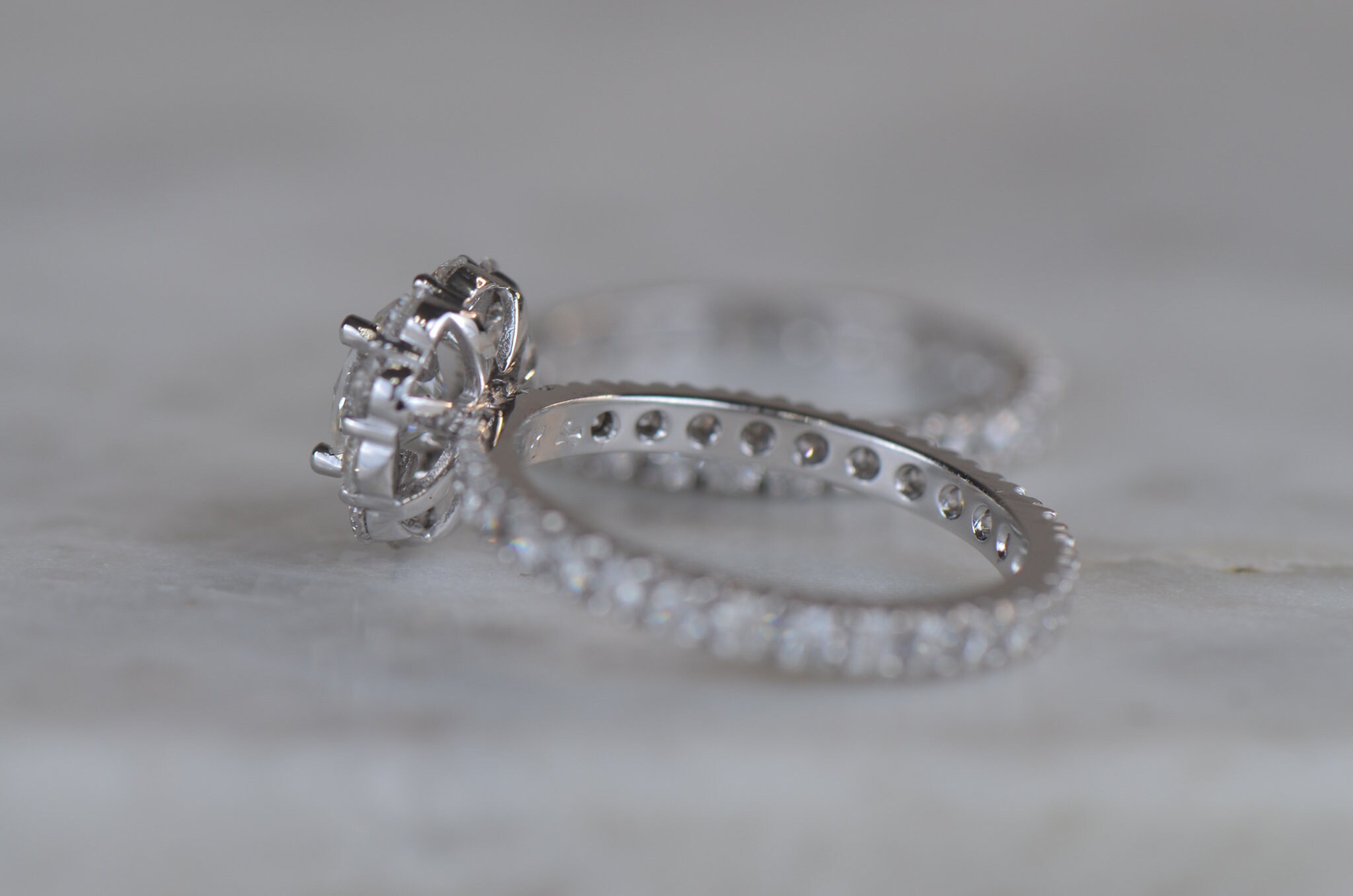 Handmade Flower-shaped Diamond Engagement Ring and Eternity - Etsy