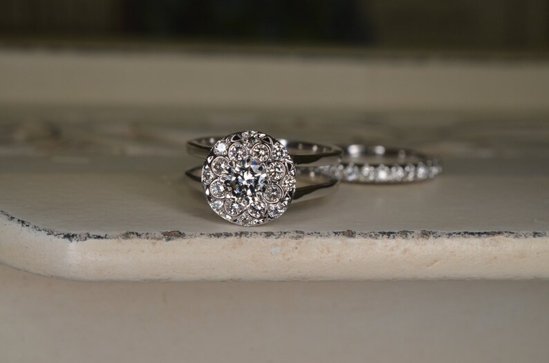 Art Deco-inspired Insert-style Wedding Ring and Eternity Band - Etsy