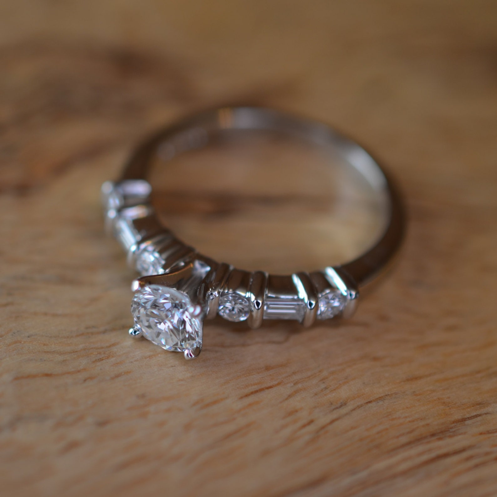 Platinum Engagement Ring and Wedding Band Set | Etsy