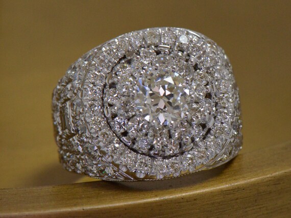 Championship-Style Diamond Ring 18K White Gold | Etsy