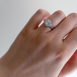 Handmade Flower-shaped Diamond Ring 14K White Gold - Etsy