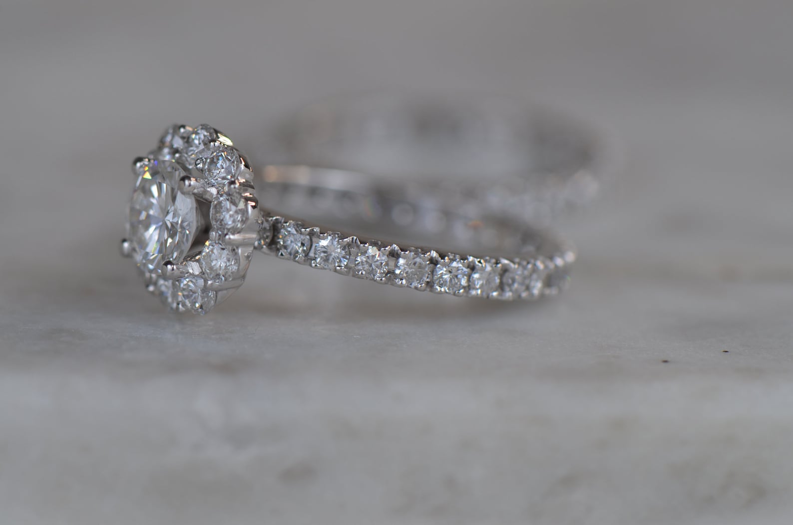 Handmade Flower-shaped Diamond Engagement Ring and Eternity - Etsy