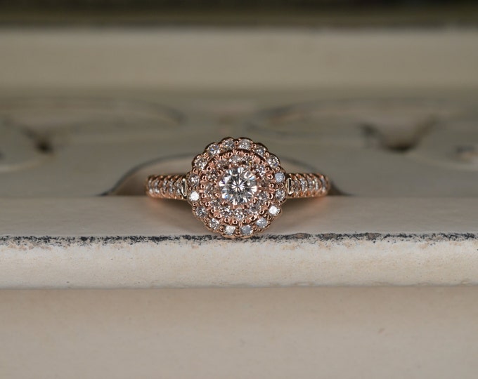 Handmade Rose Gold Cluster Setting Ring 18k Rose Gold - Etsy