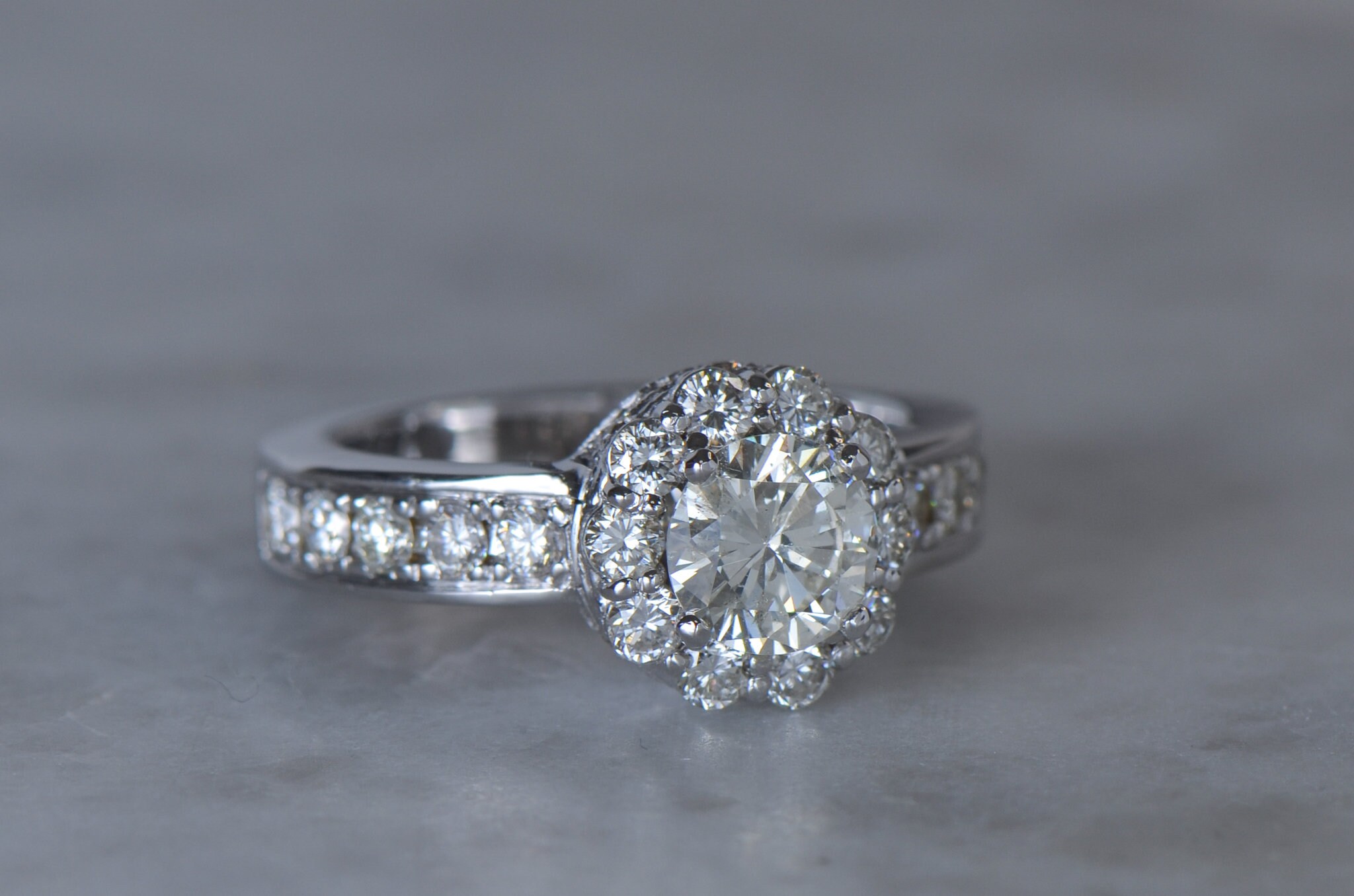 Handmade Flower-shaped Diamond Wedding Ring 18K White Gold - Etsy