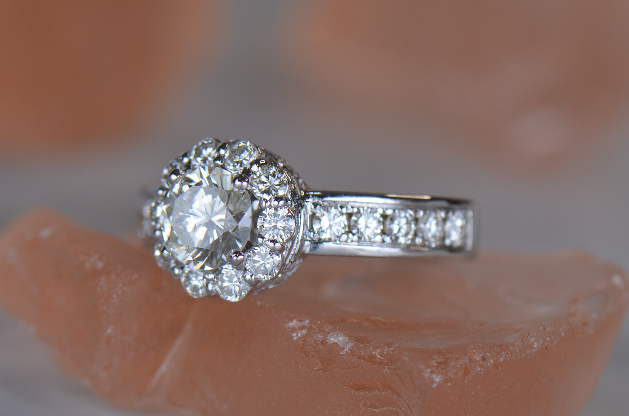 Handmade Flower-shaped Diamond Wedding Ring 18K White Gold - Etsy