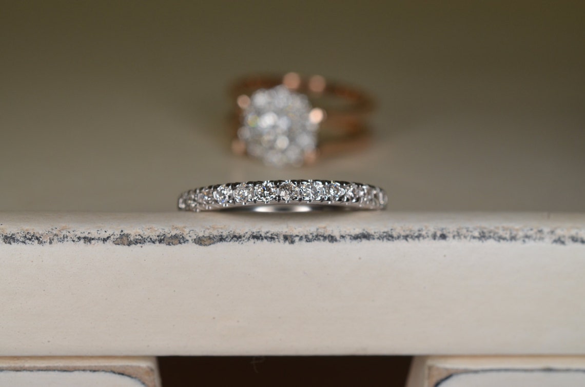 Insert-style Diamond Engagement Ring and Eternity Band Set - Etsy Canada