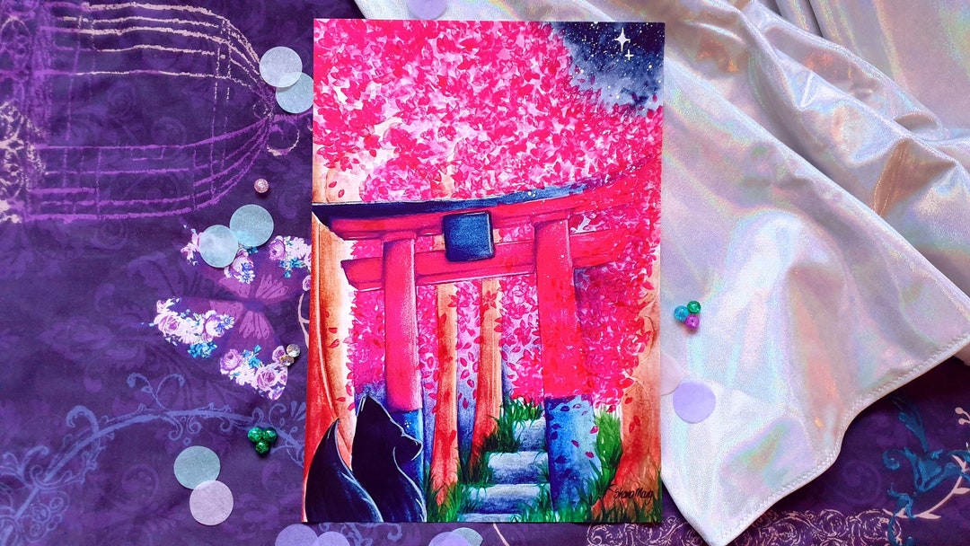 SALE Torii Gate / Hidden Shrine / Kitsune Statue / Sakura Tree / Glossy ...