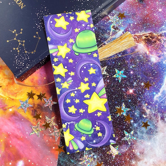 Chibi Space Themed Luxury Velvet Soft Double Sided Bookmark - Etsy