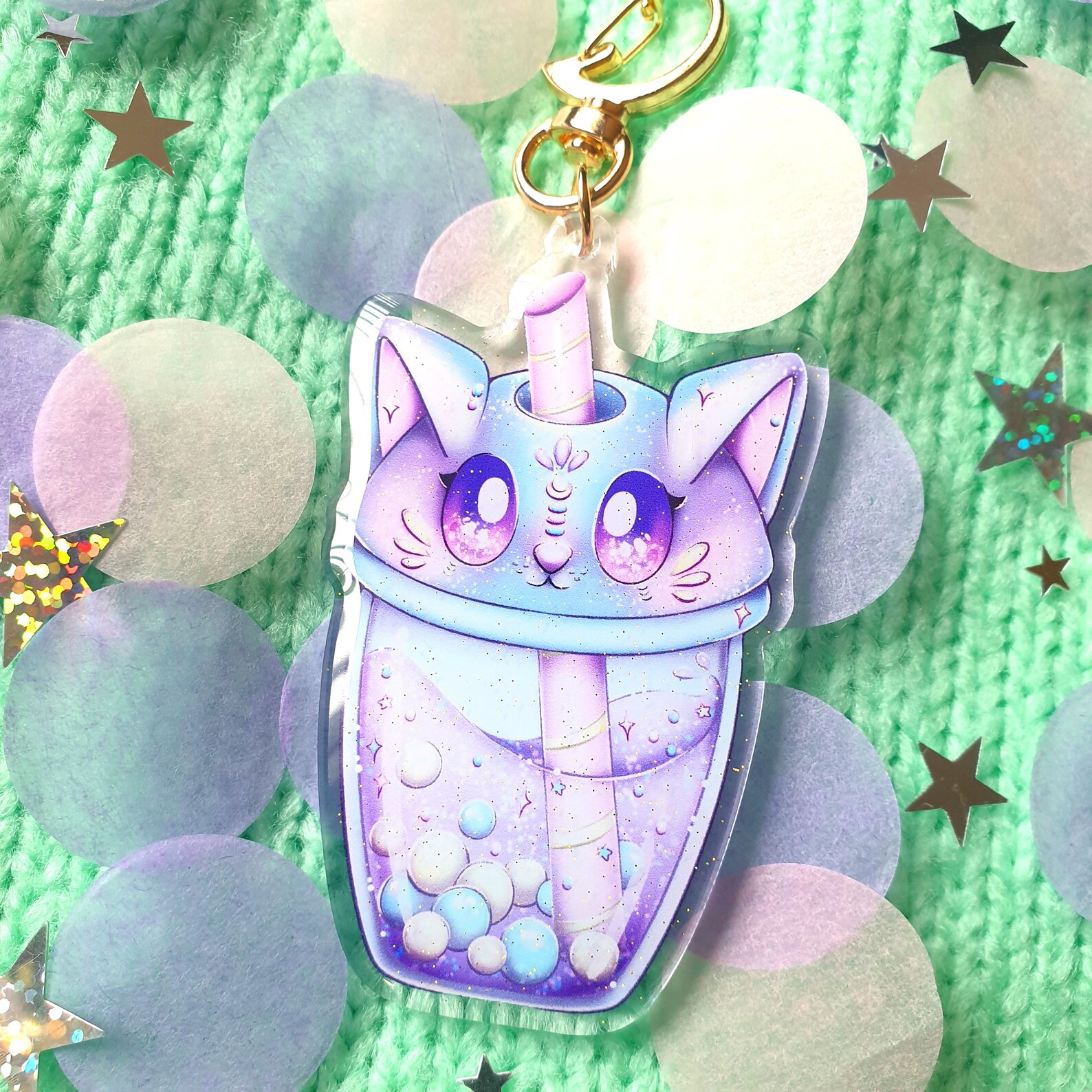 Kawaii Pastel Boba Milk Tea Acrylic Keychain / Double Sided - Etsy