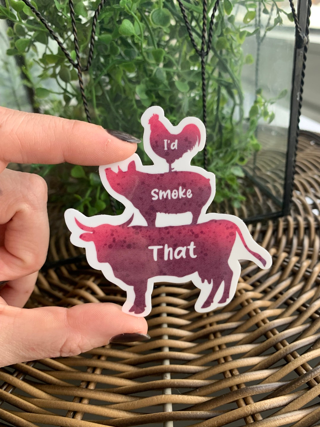 Smoked Meat Sticker, Animal Sticker, Food Sticker, Funny Sticker | Cute ...