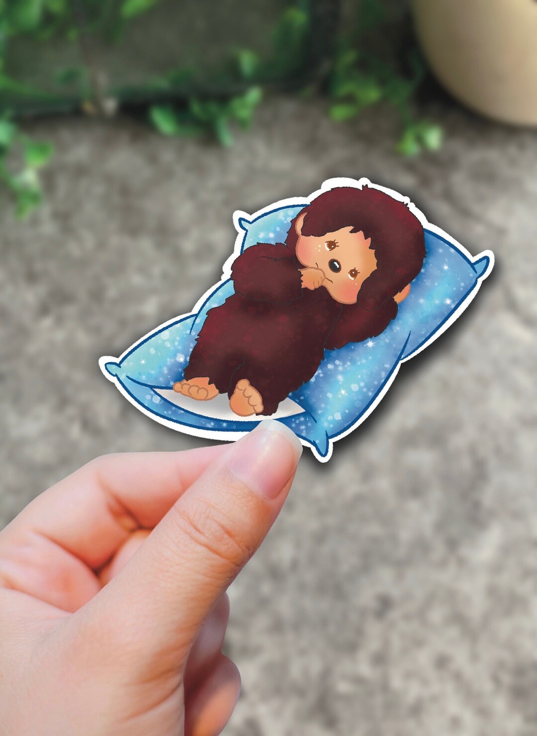 Monchichi Monkey, Kawaii Sticker, Animal Sticker, Cute Stickers, Water ...