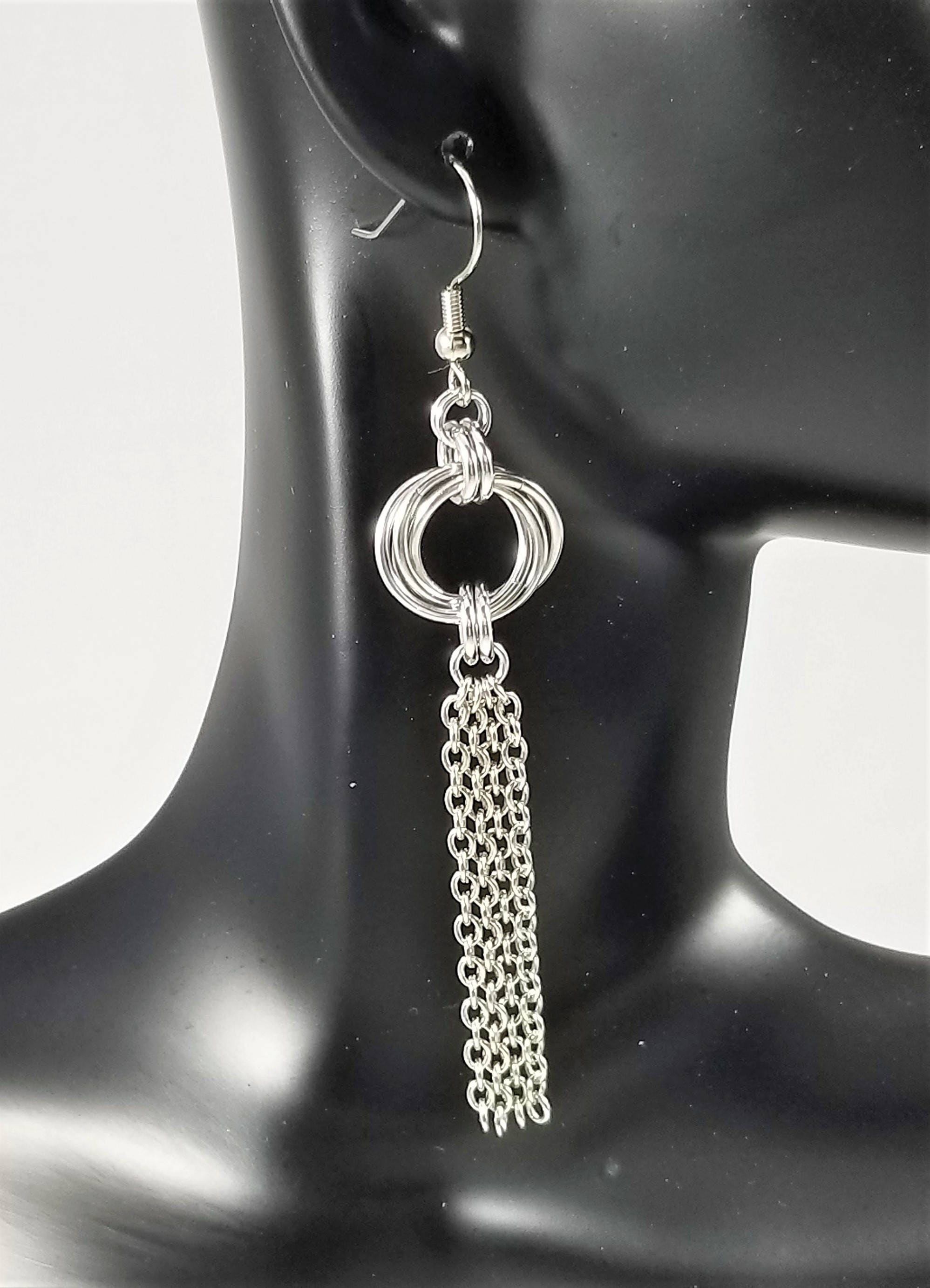 Mobius Knot Chainmaille Earrings | Etsy