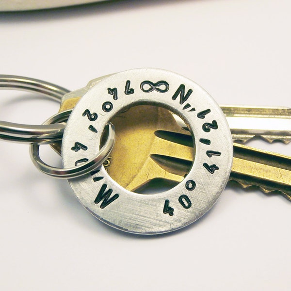 Coordinates Keychain - Etsy