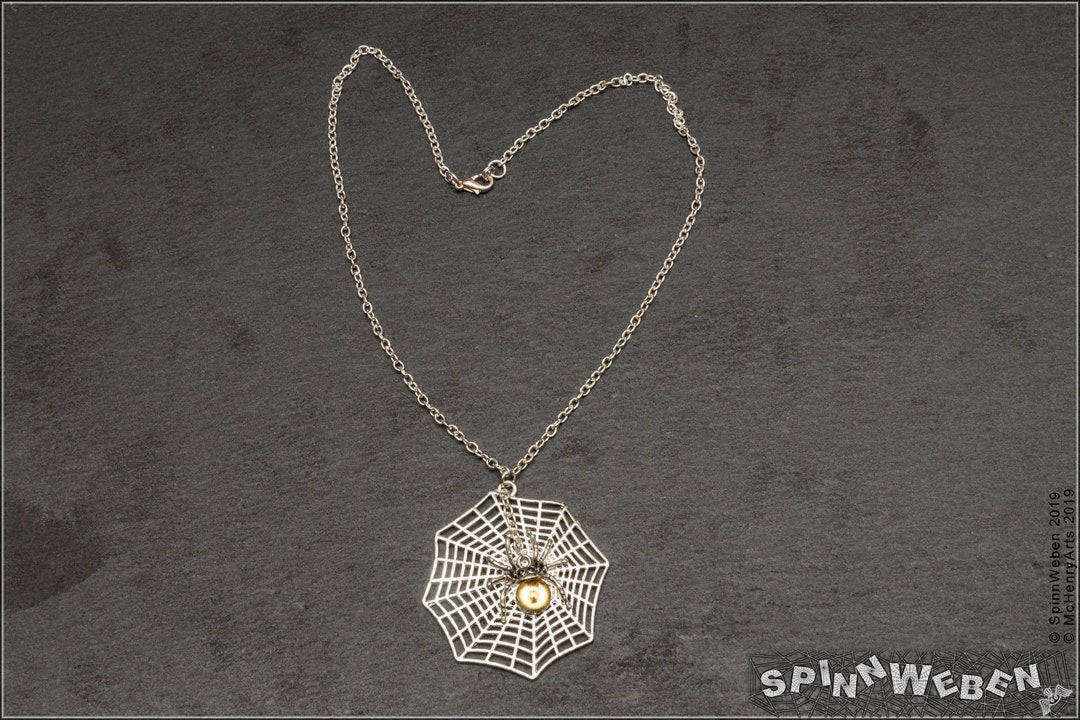 Spider in a Web Amulet - Spider Webs, Spider, Web, Gothic, Punk, Larp ...