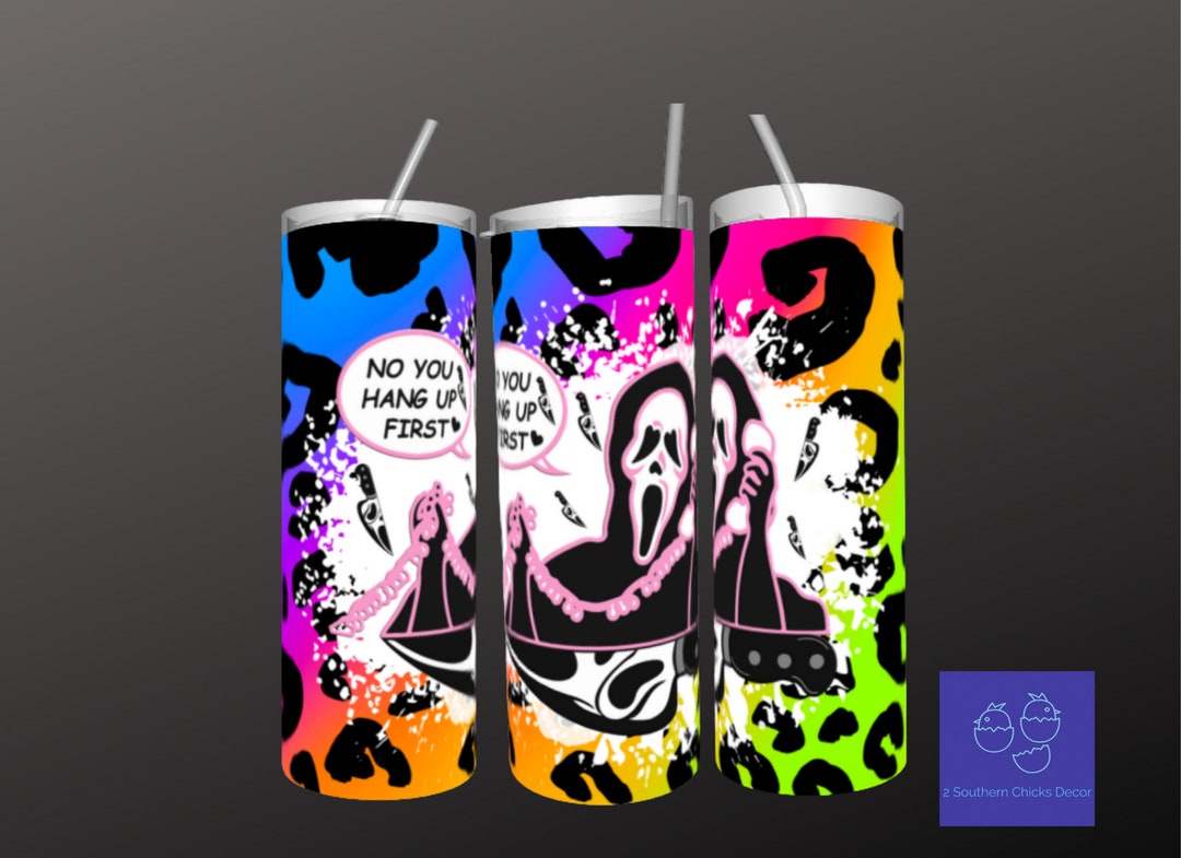 Glow in the Dark Ghostface Scream Inspired With Lid and Straw-glow in ...