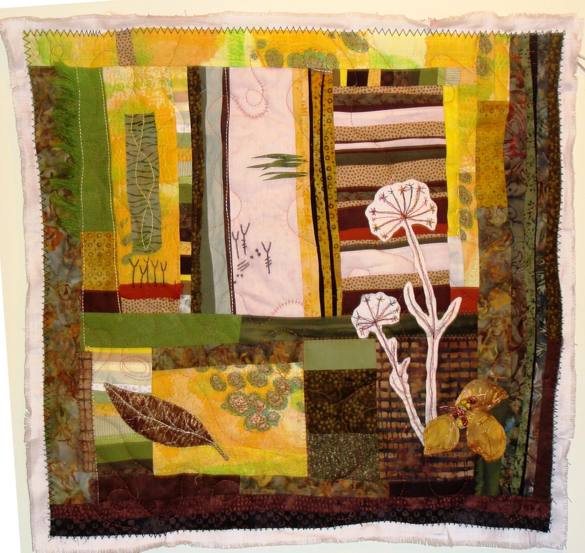Textile Art Quilt Autumn the Warm Tones of Autumn in a Batik Mixed ...