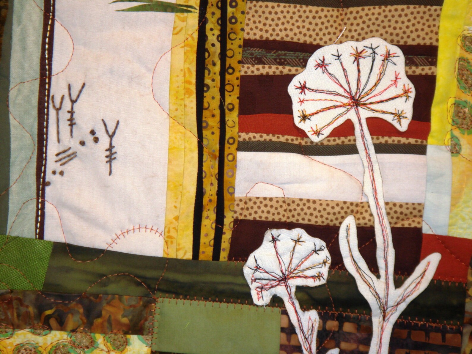 Textile Art Quilt - Autumn - the Warm Tones of Autumn in a Batik Mixed ...