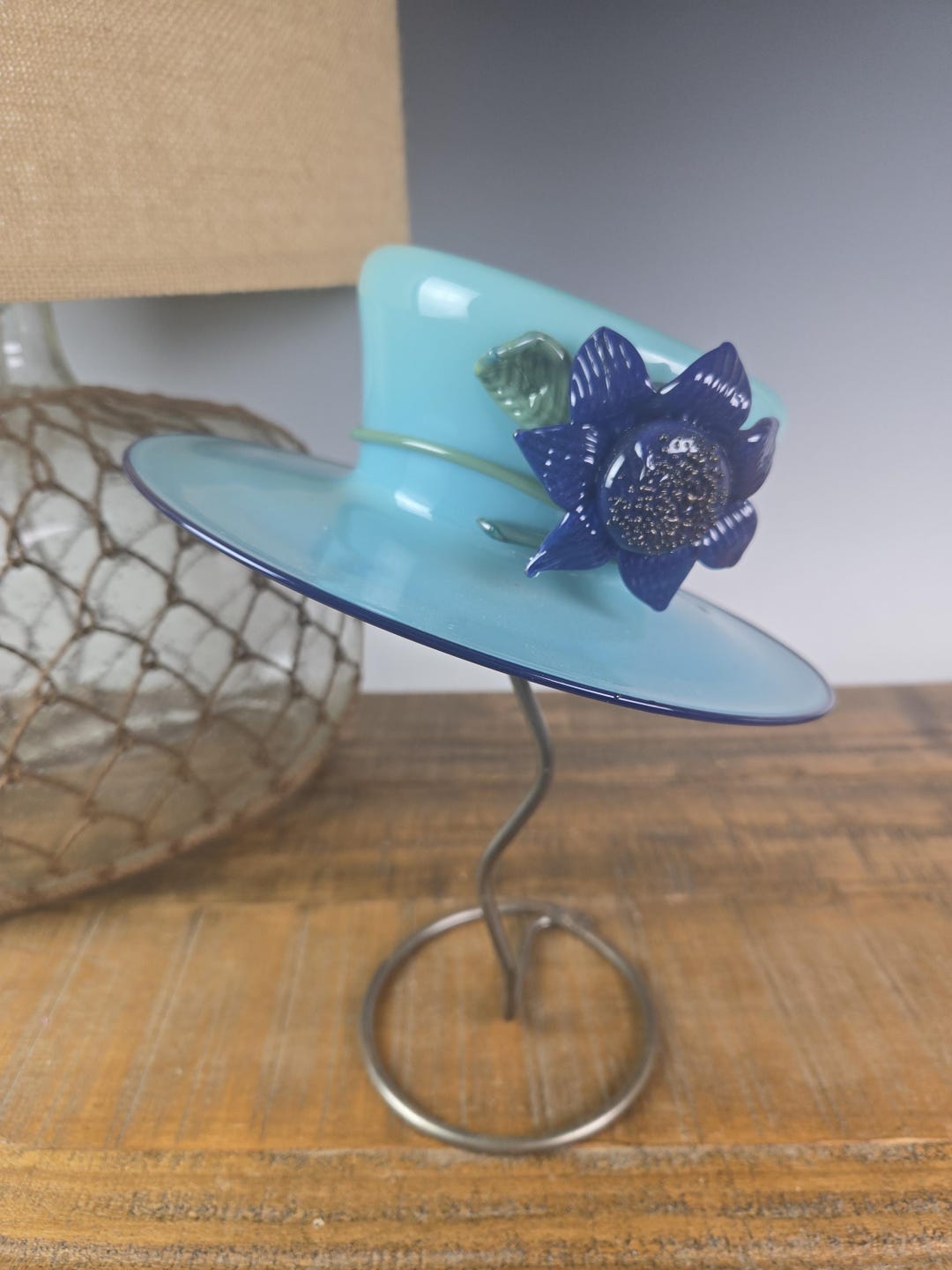 Fantastic Vintage Brian Brenno Art Glass Hat Signed by Artist 12.5 in ...