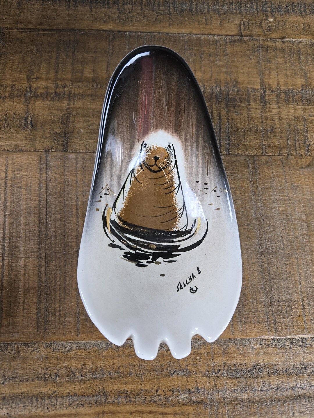 Vintage 60's Sascha B Brastoff Alaska Harbor Seal Bowl Alaskan Pottery ...