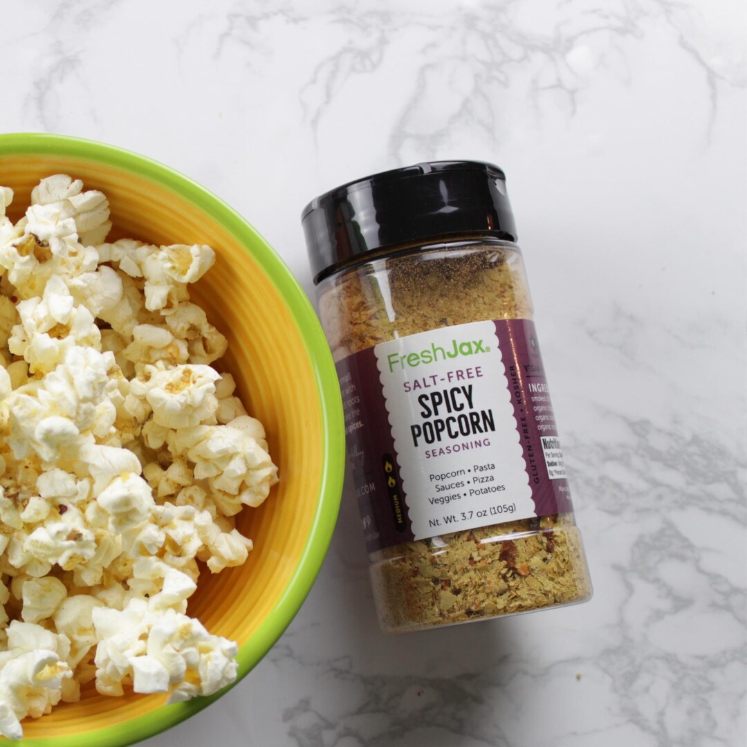 Freshjax Spicy Popcorn Seasoning Salt Free (3.7 Oz Bottle) Non GMO ...