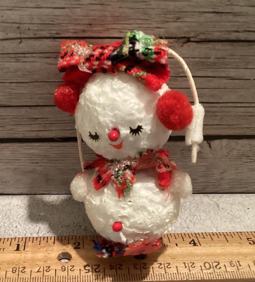 1950s Small Vintage Styrofoam Snowman Christmas Ornament, Made in Japan ...