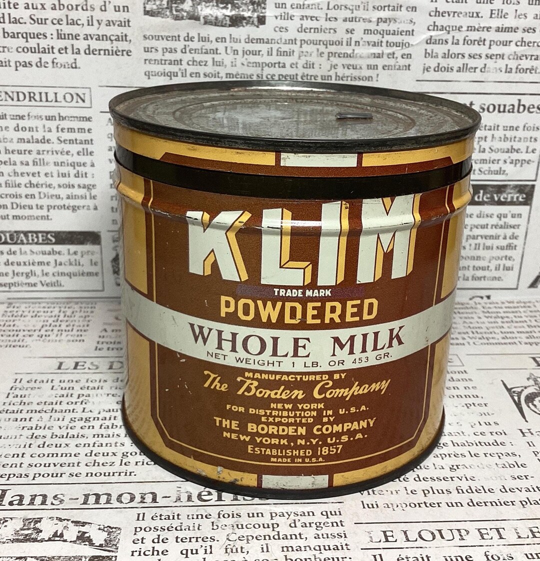 Vintage Klim Borden's Powdered Milk Tin Can Very Rare - Etsy