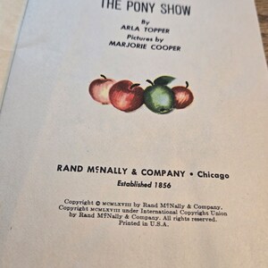The Pony Show / Vintage Tiny Elf Book / 1968 / Rand Mcnally - Etsy