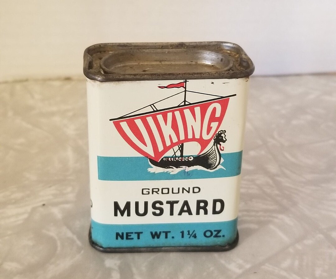 Vintage Viking Mustard Spice Tin Metal 1940s Very Rare - Etsy