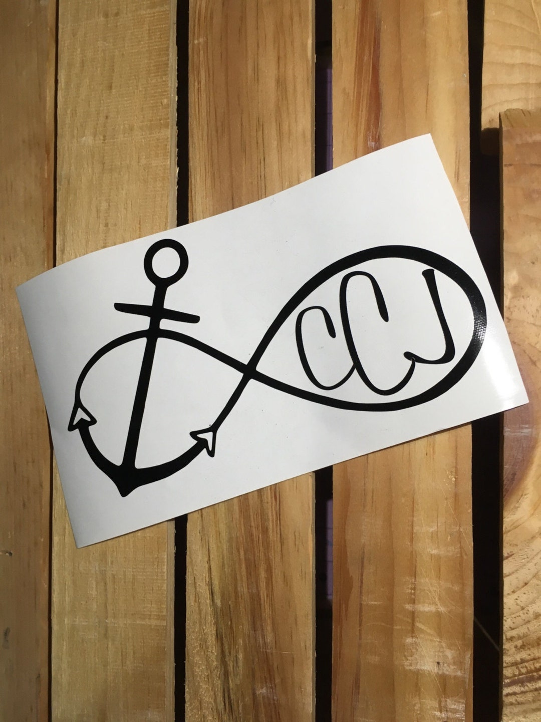 Monogram Infinity Anchor Vinyl Decal Sticker - Etsy