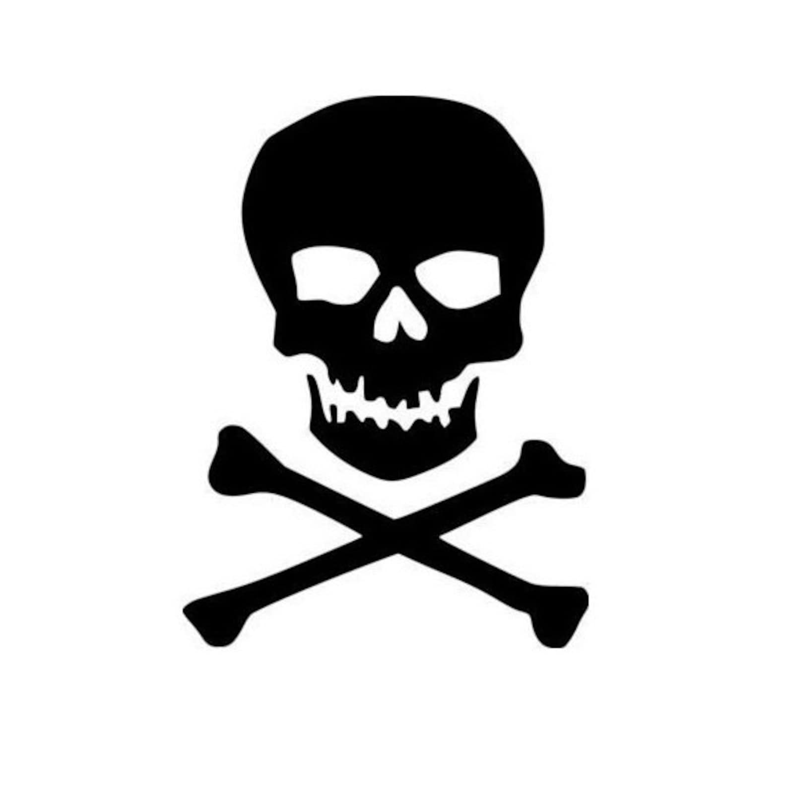 Classic Skull and Bones Vinyl Decal Sticker | Etsy