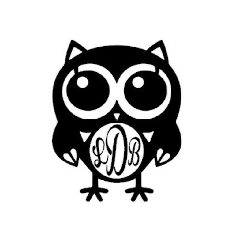 Monogram Owl Vinyl Decal Sticker - Etsy
