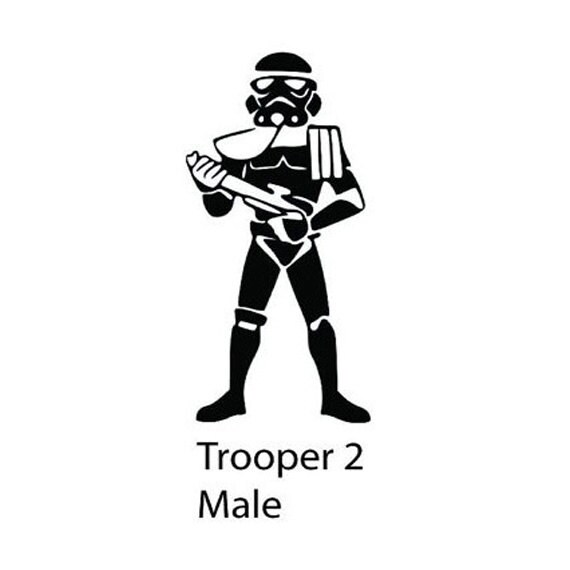 Trooper 2 Male Star Wars Family Vinyl Decal Sticker Craft Supplies ...