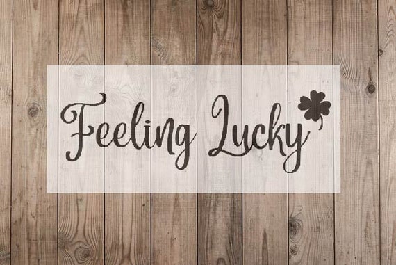 DIY Farmhouse Wood Sign Stencil Feeling Lucky St Patricks | Etsy