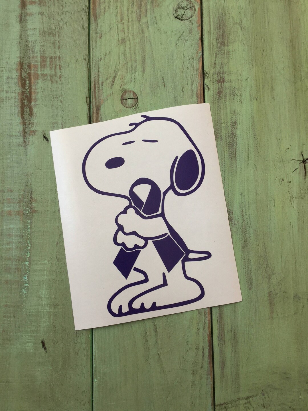 Cancer Awareness Ribbon Snoopy Hugging Cancer Ribbon Vinyl Decal ...