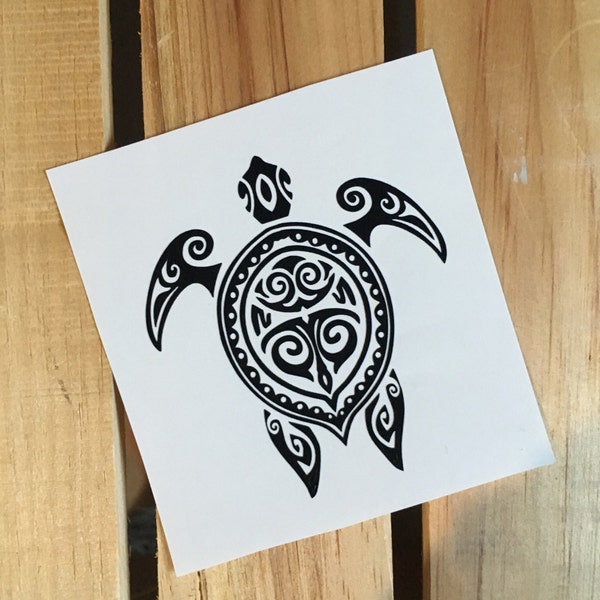 Black Hawaiian Sea Turtle Decal - Etsy